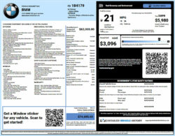 BMW Window Sticker Lookup by VIN