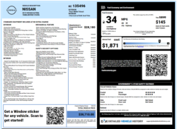 Get Original Nissan Window Stickers by VIN for All Vehicles