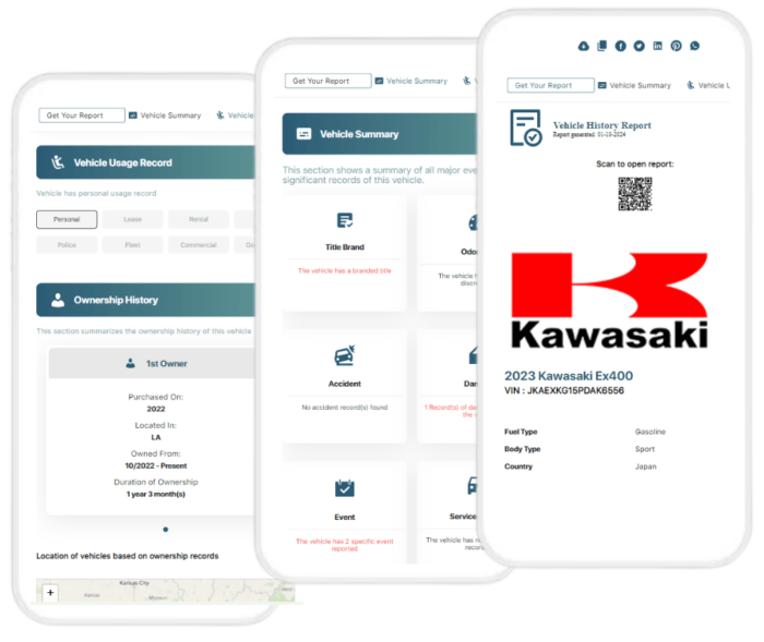Kawasaki VIN Lookup Motorcycle | History Report Decoder