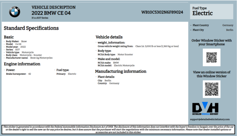 BMW Motorcycle VIN Check | Free Motorcycle VIN Decoder