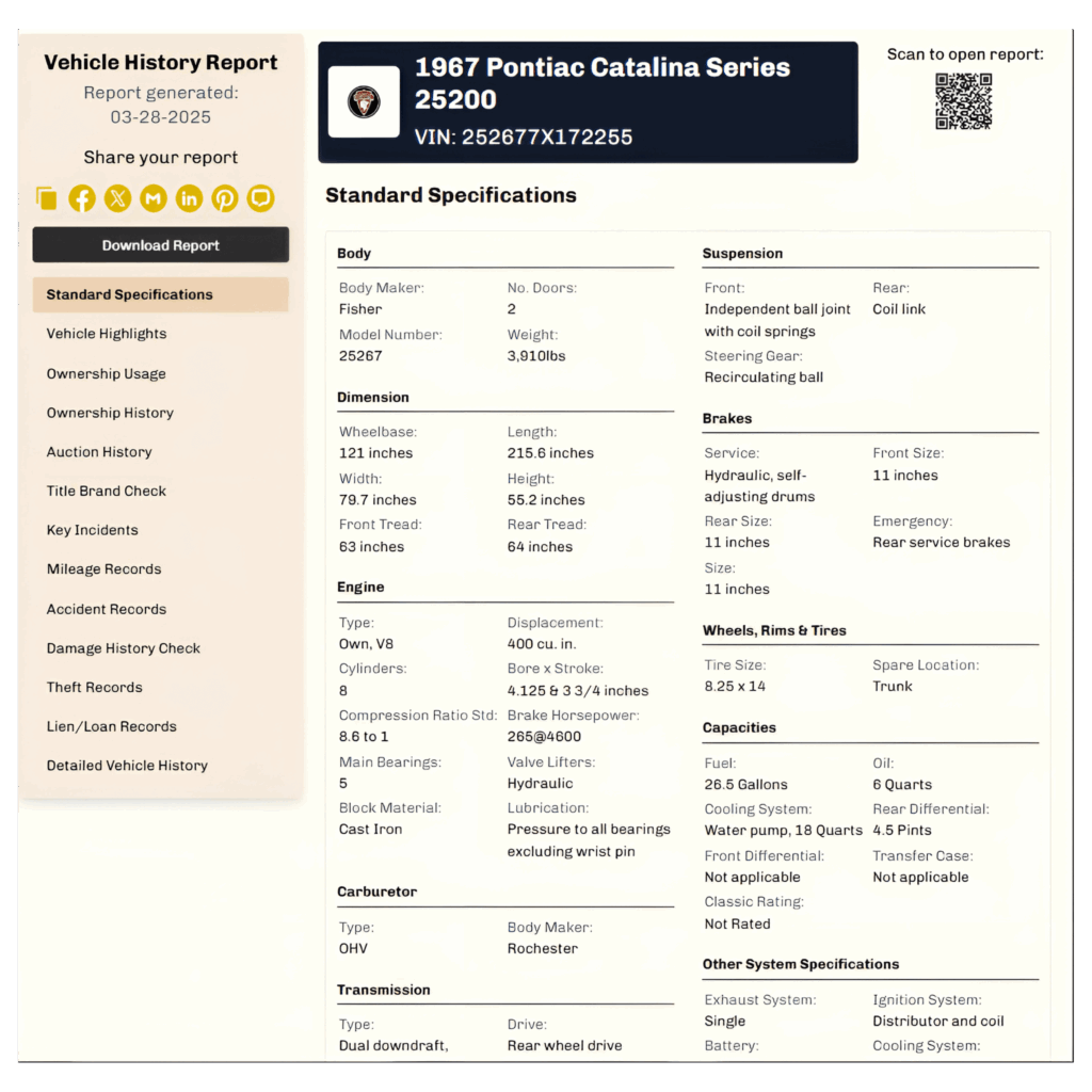 Classic Car VIN Decoder | Free Pre-1980 VIN Number Search